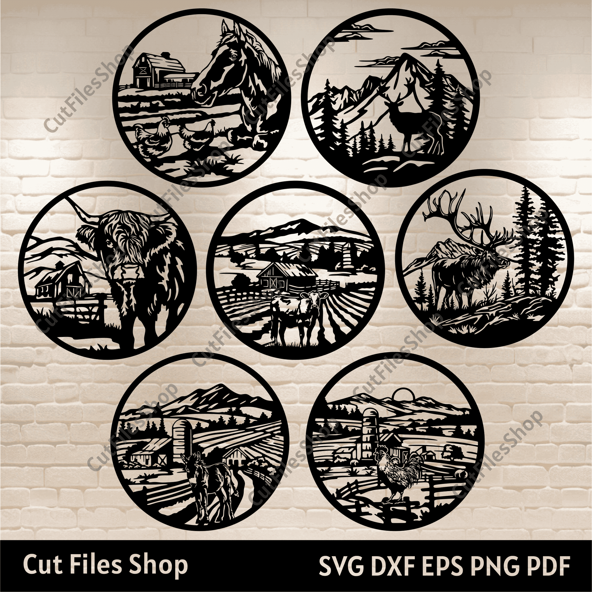 Farm Animals DXF for Laser & Plasma Cutting, CNC Files