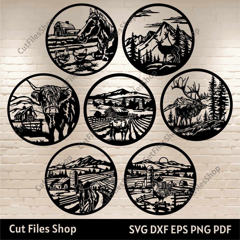 Farm Animals DXF for Laser & Plasma Cutting, CNC Files