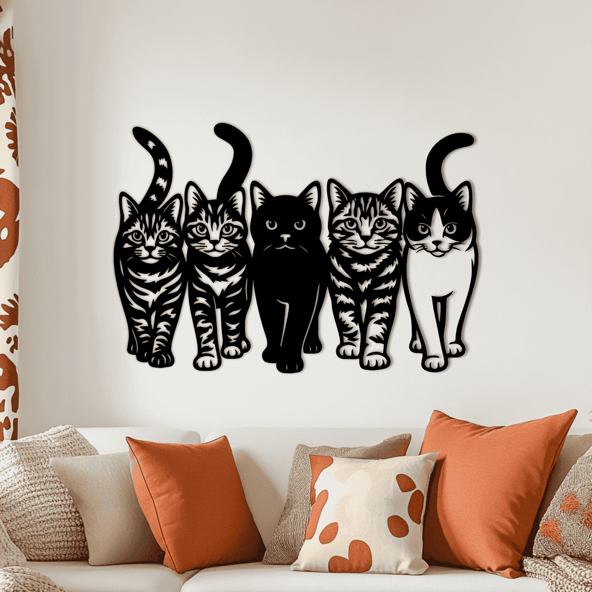 Cats Silhouette SVG DXF PNG for CNC Laser Cutting
