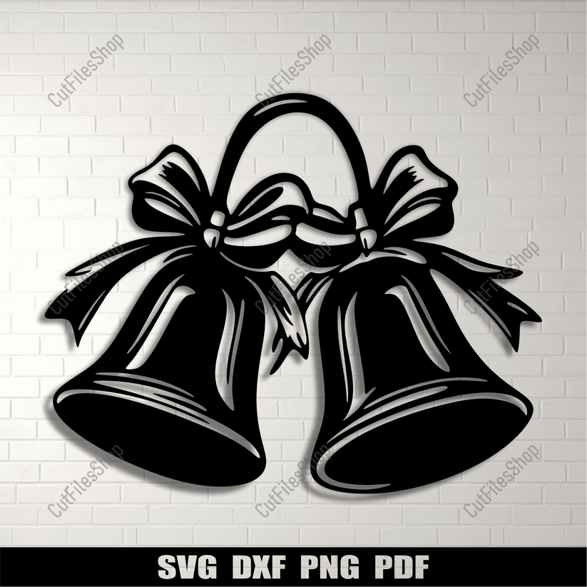 Christmas Bells SVG,Cut Files for Cricut,Silhouette, and CNC