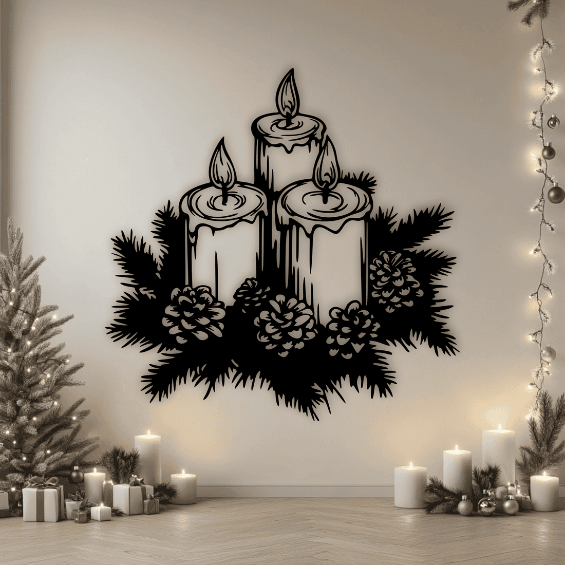 Christmas Candles SVG,Cut Files for Cricut,Silhouete and CNC