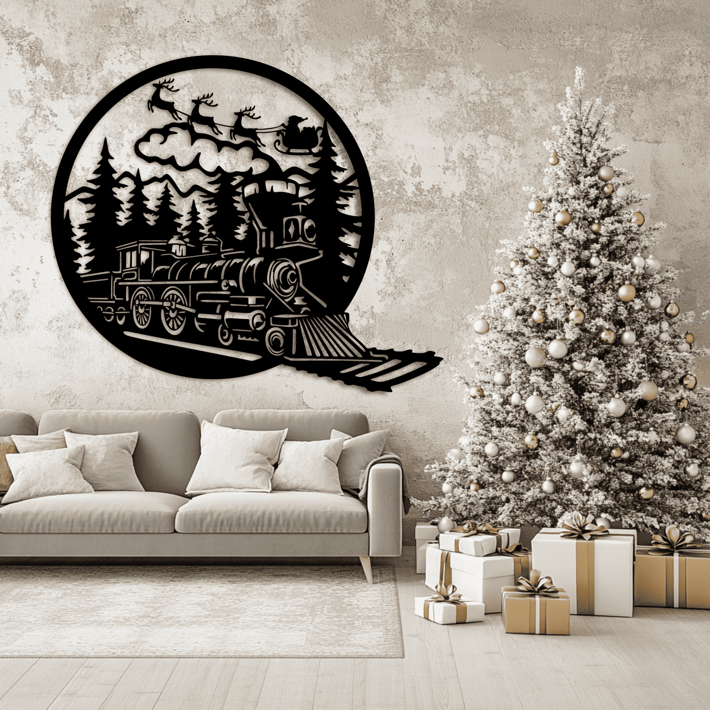 Polar Express Train Vector Svg & Santa Sleigh Cut Files
