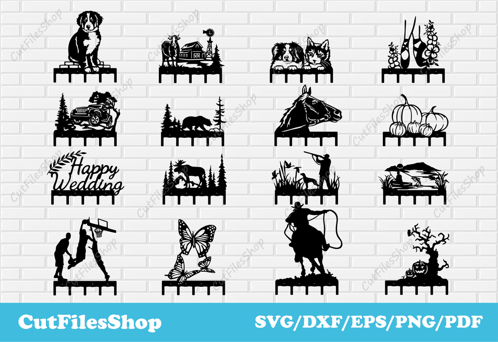 Coat Hooks dxf for Laser Cut,Decor dxf for CNC Plasma Cut