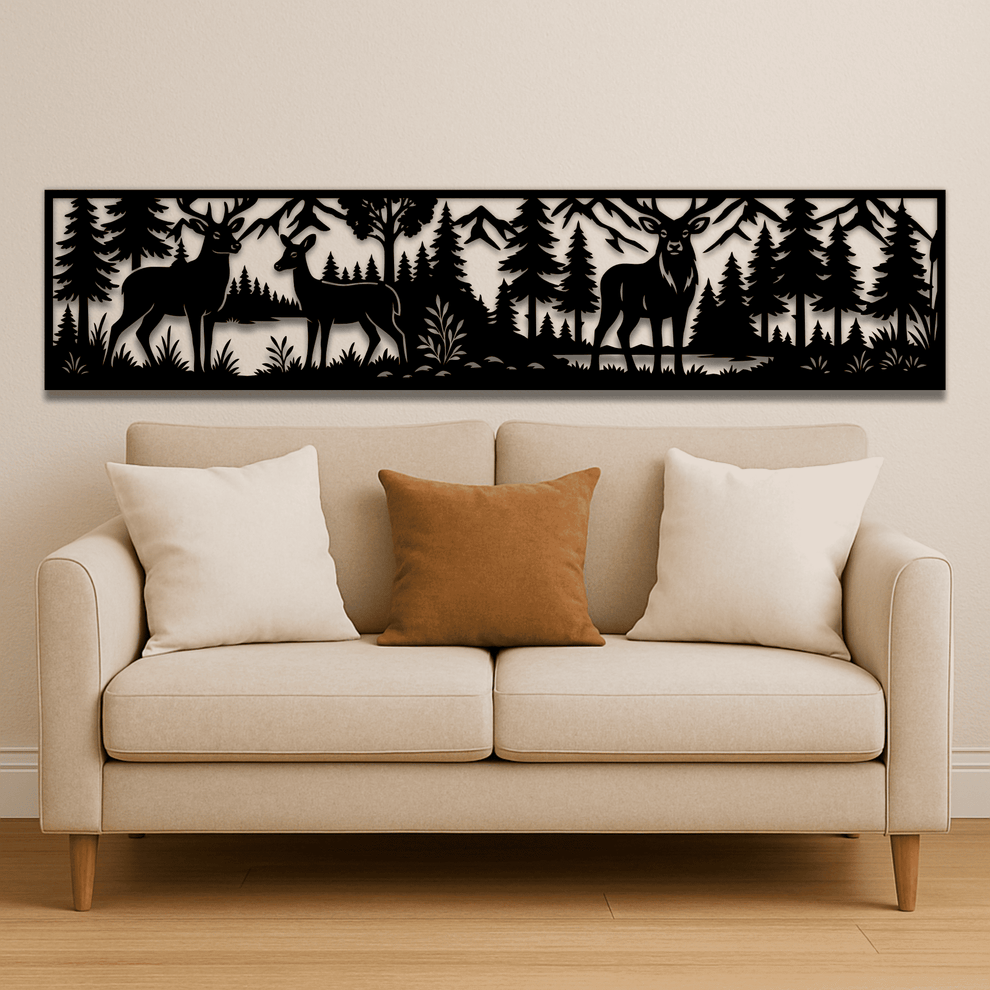 Wildlife Forest Scene Fences, Railings SVG DXF CNC Laser Cut