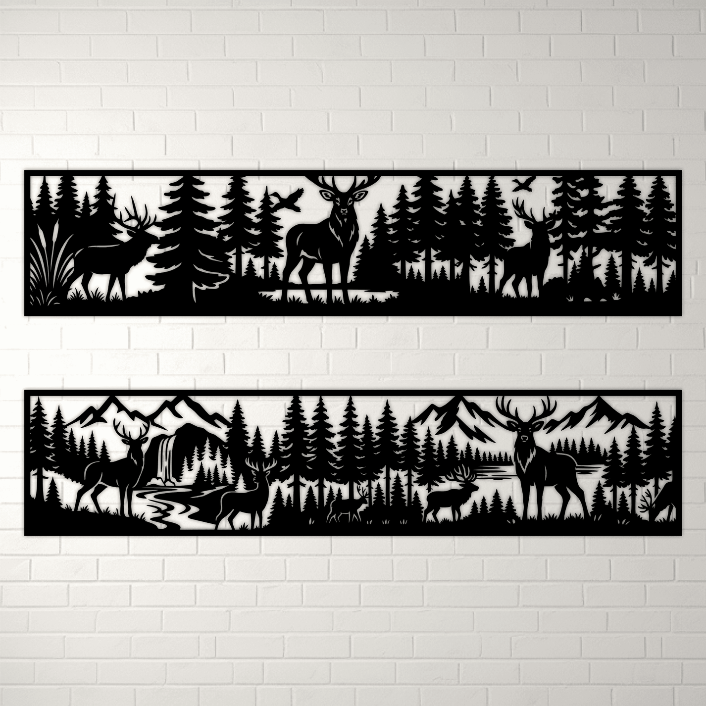 Wildlife Forest Scene Fences, Railings SVG DXF CNC Laser Cut
