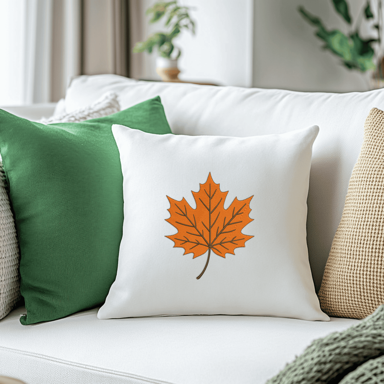 Maple Leaf Embroidery Design Dst, Exp, Hus, Jef, Pes for Clothes