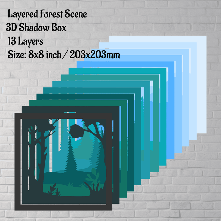 Forest 3D Layered Svg for Cricut & Silhouette, Shadow Box