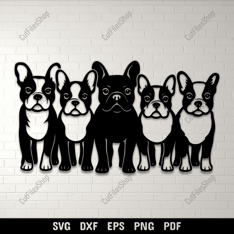 French Bulldog SVG DXF for CNC, Laser & Cricut