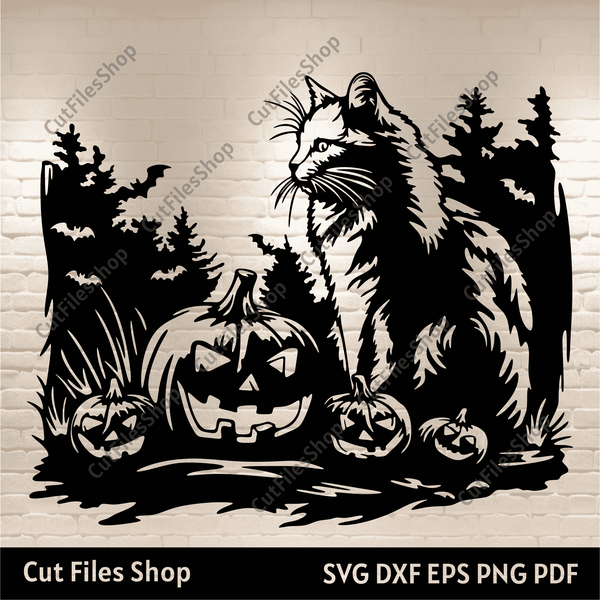 Spooky Cat SVG for DIY Halloween Projects
