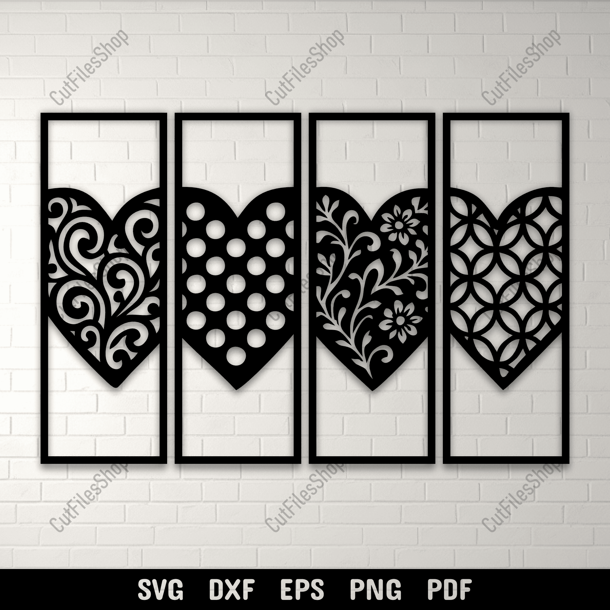 Decorative Heart Panel SVG DXF for Laser & CNC