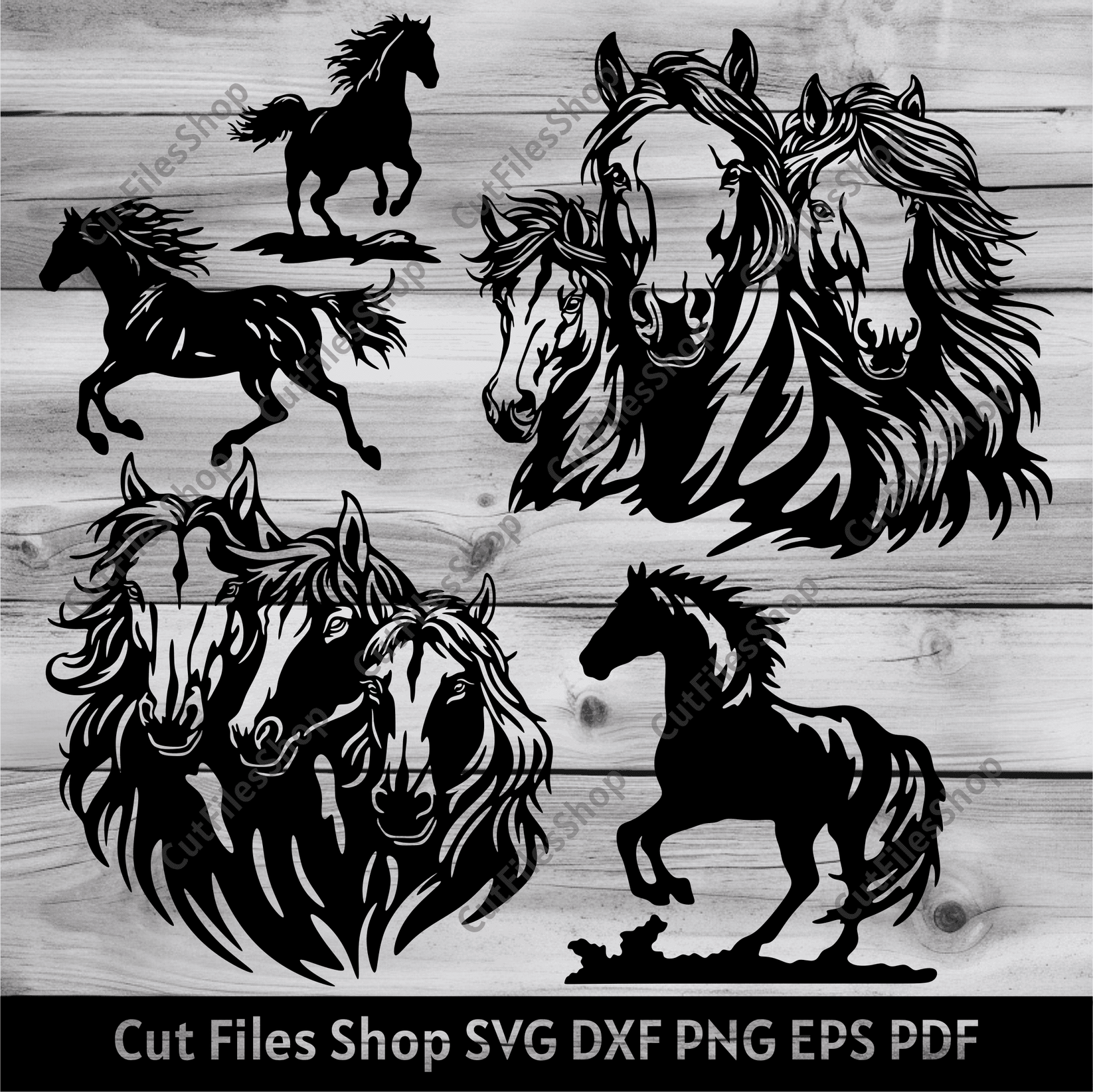 Horses Scene SVG Files for Cricut & CNC Cutting