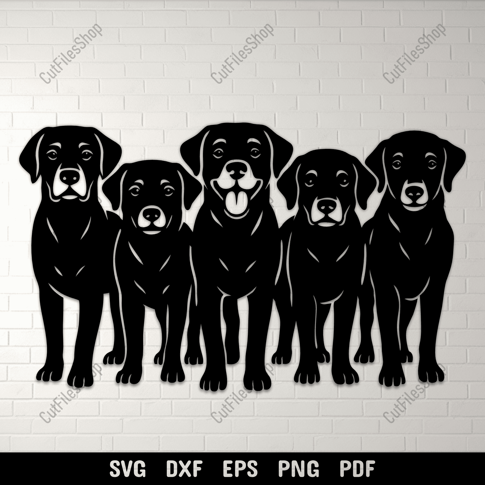 Labrador Dog Silhouette SVG DXF PNG EPS for CNC and Cricut