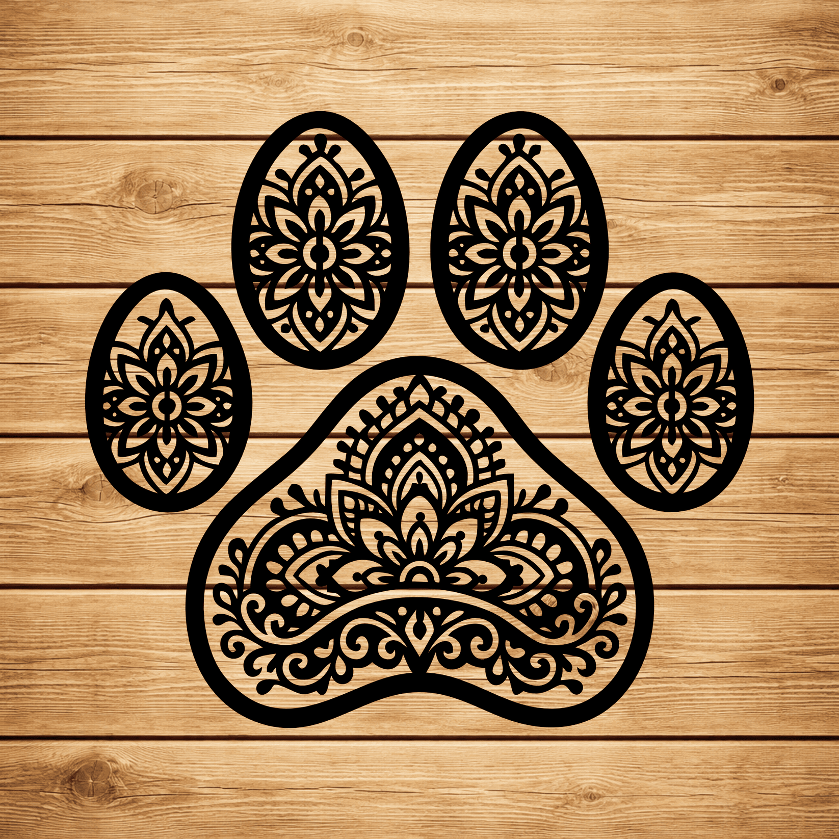 Mandala Bunny Moon Paw SVG DXF for Cricut, Laser & CNC
