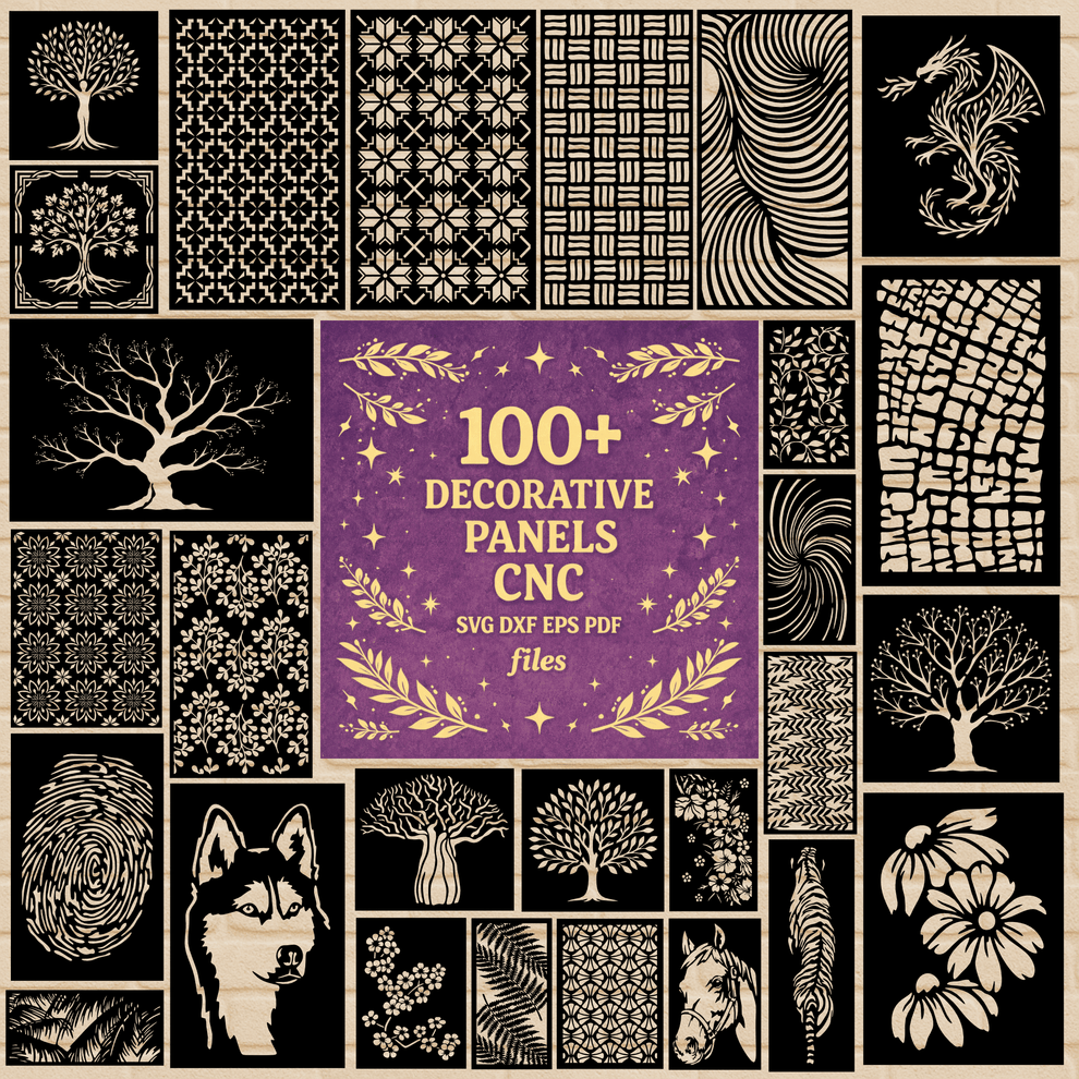 Decorative Panels CNC SVG DXF Bundle for Laser & CNC
