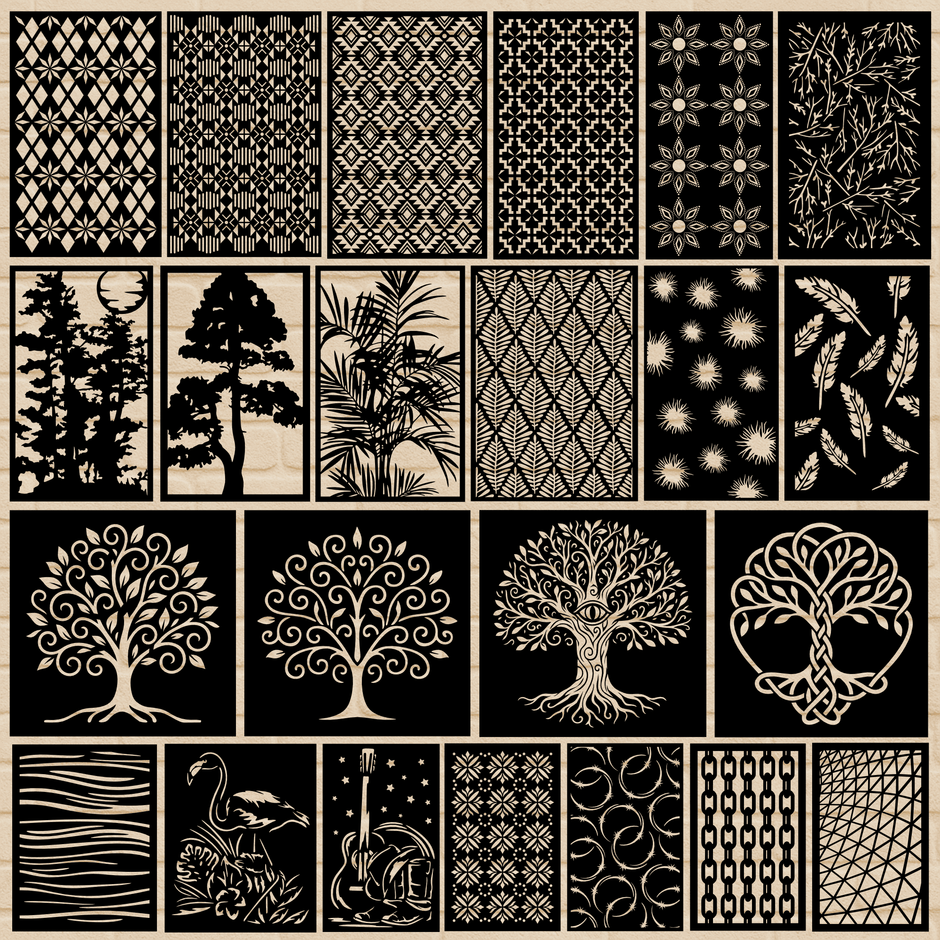Panels dxf files for Plasma, Wall decor dxf for Laser cut