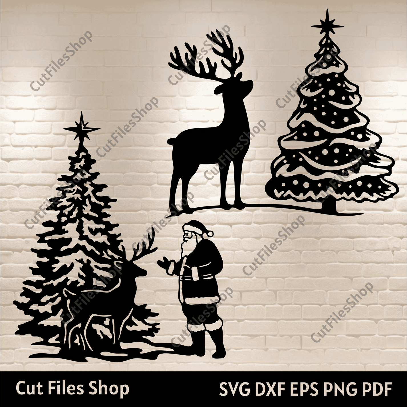 Santa and Reindeer for Cricut, Christmas Tree SVG, Christmas Gift DIY ...