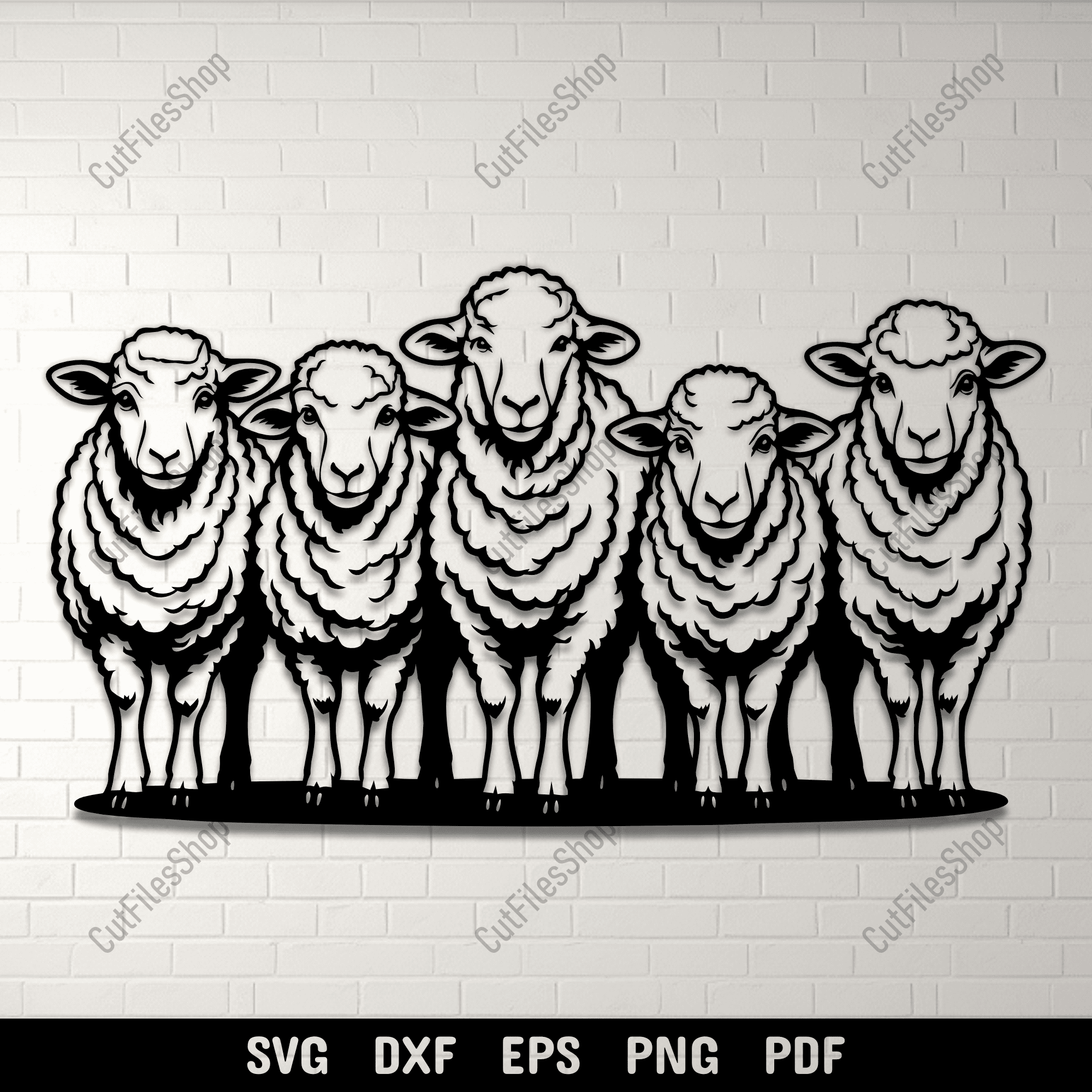 Sheep SVG DXF PNG for CNC, Laser Engraving and Sublimation