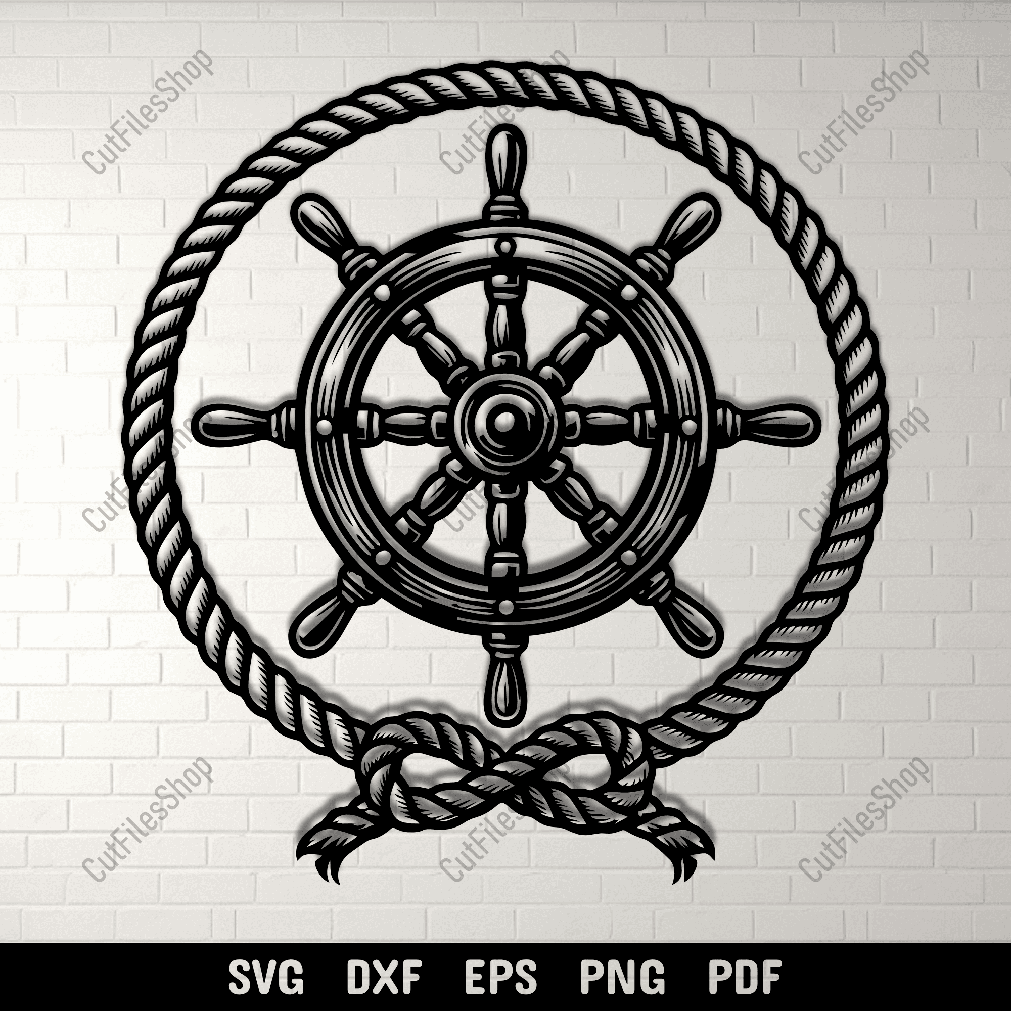 Ship Wheel SVG DXF for CNC Laser, Sublimation & Cricut
