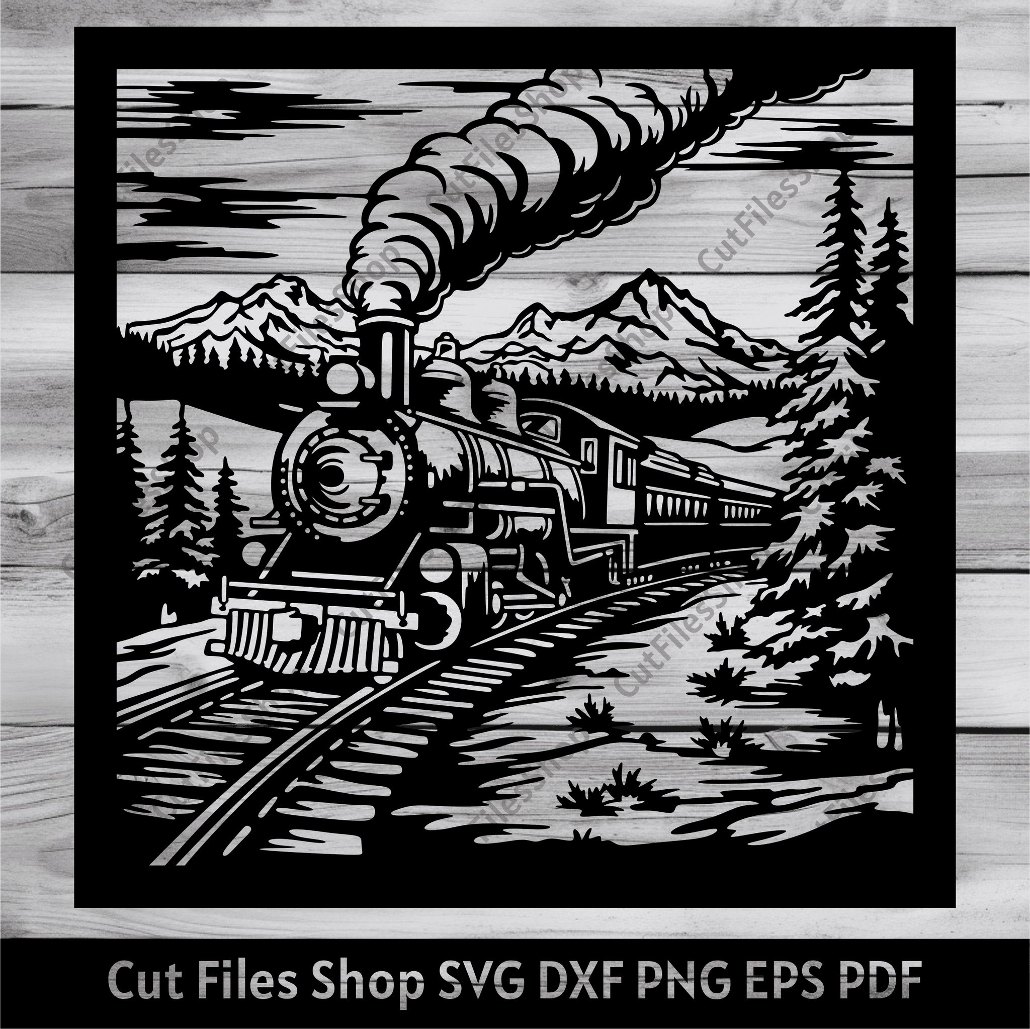 Vintage train Dxf, Vintage train Svg for Cricut, Panel Dxf for Laser ...