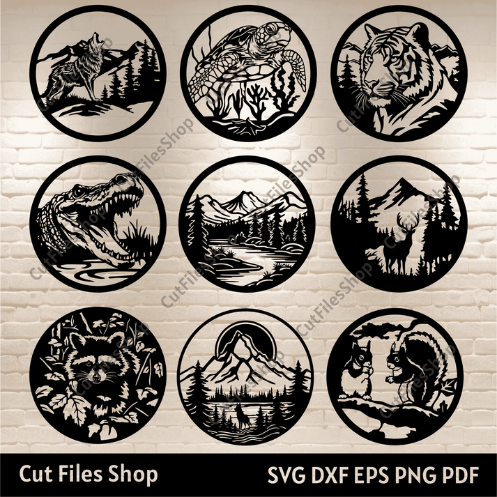 Wildlife Scenes Dxf & Svg for Cricut & CNC Laser Cut