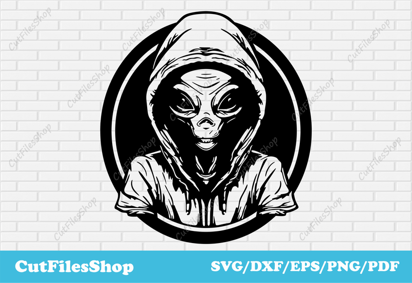 Alien svg, alien cut file for cricut, art for t-shirt design, stencil ...