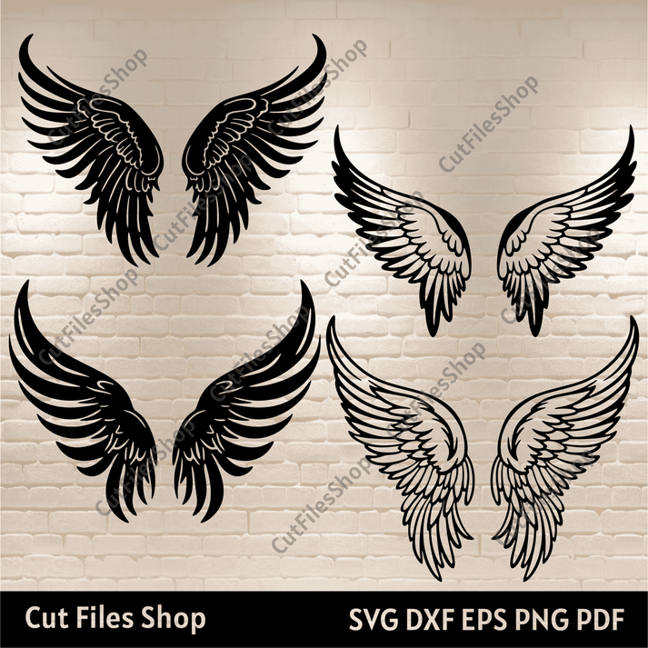 Angel Wings SVG & DXF for Creative Crafting, Laser cutting
