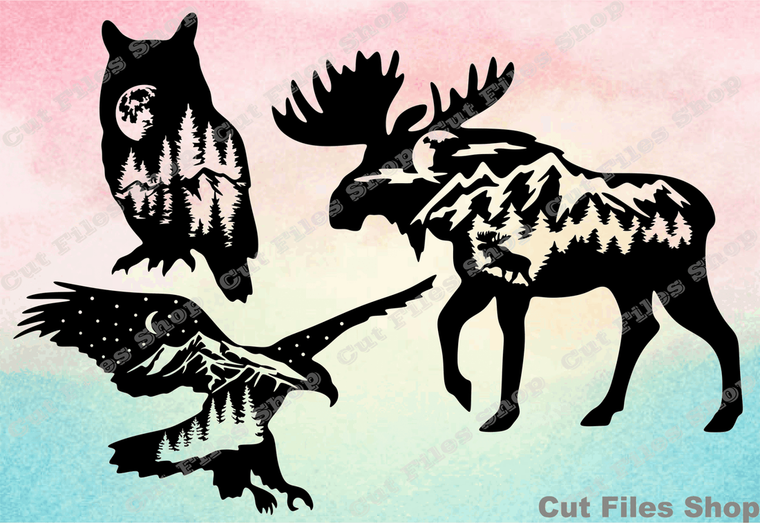 Animals for cricut, dxf animal, wild animals dxf, dxf for cnc, Cut ...