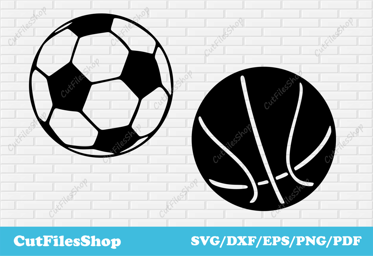 Balls svg for cricut, Basketball ball svg, Football ball svg, Dxf for ...
