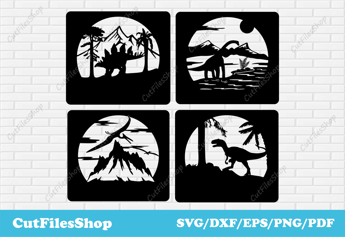 Dinosaurs dxf files, t-rex svg files, pterodactyl svg, svg for stickers