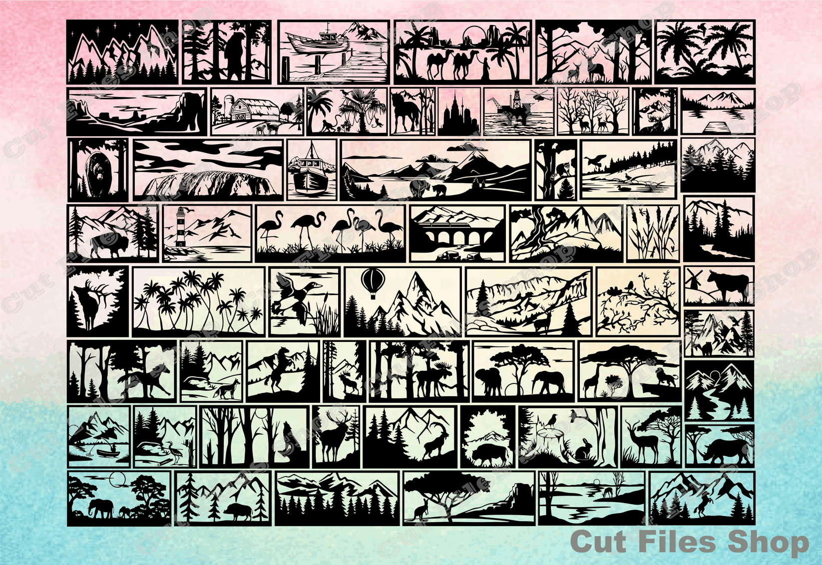Nature panels dxf, download dxf files for laser cutting, DXF SVG files