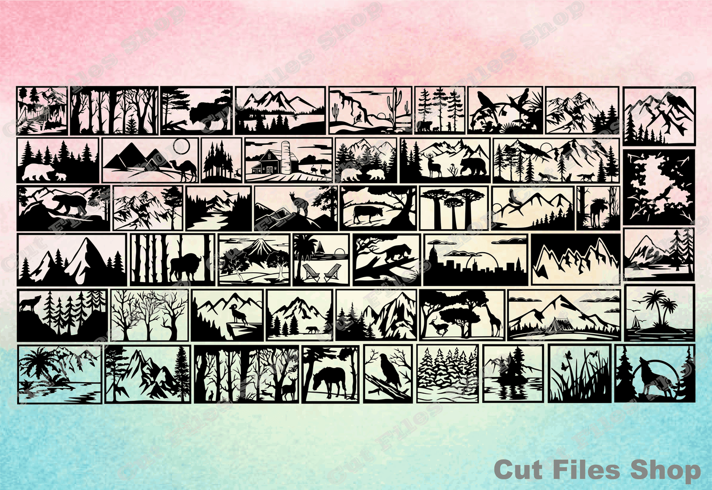 Nature panels dxf, download dxf files for laser cutting, DXF SVG files