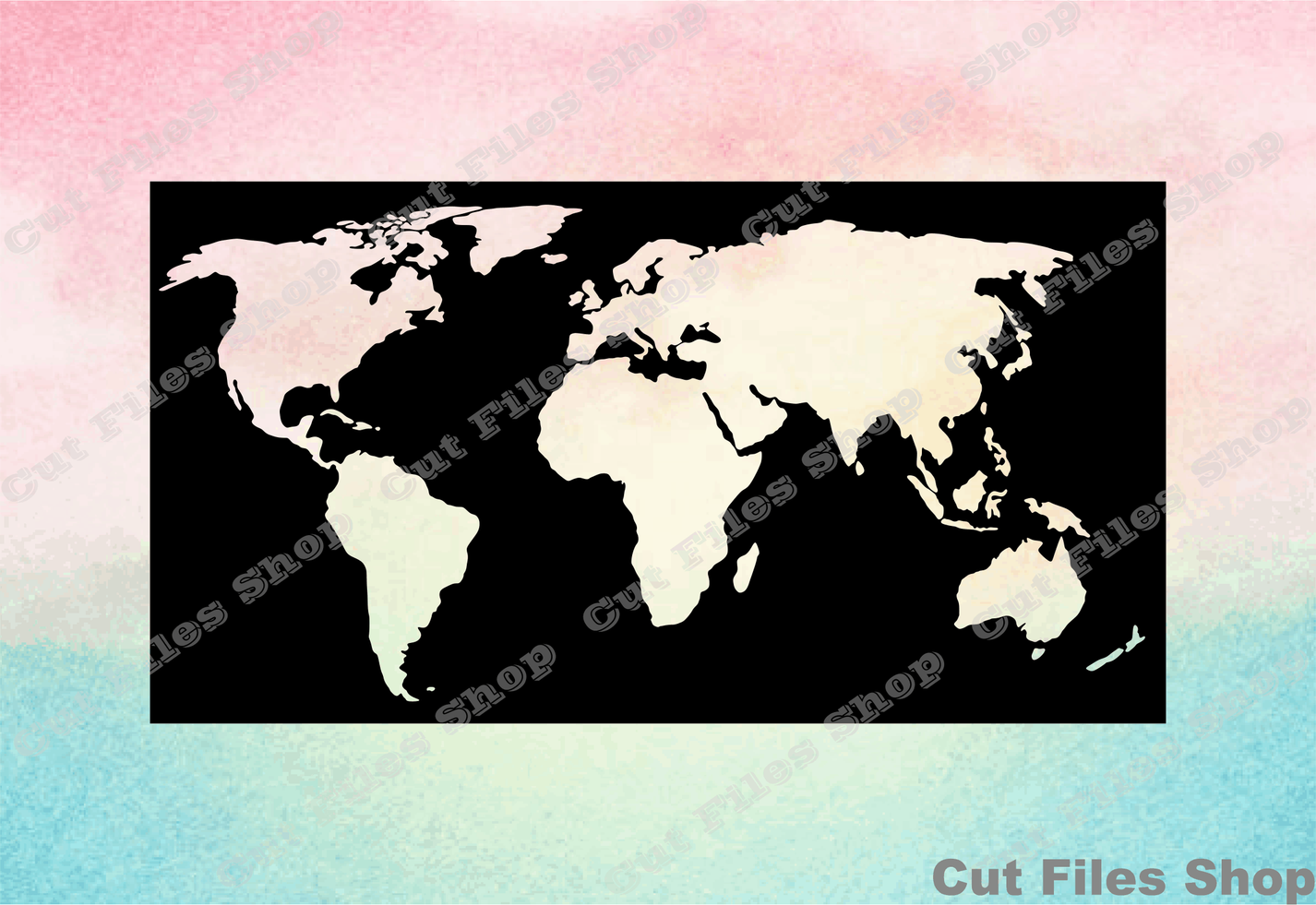 World map vector, cut files, svg for silhouette & cricut